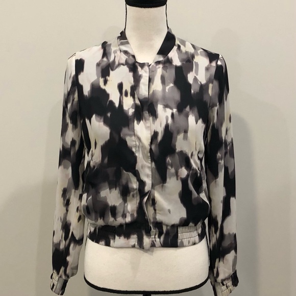 H&M | Jackets & Coats | Hm Watercolor Bomber Jacket | Poshmark